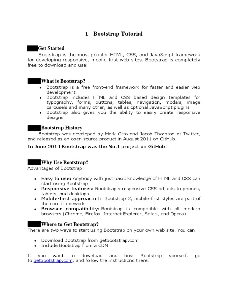 Bootstrap Tutorial Pdf Bootstrap Front End Framework J Query 2372