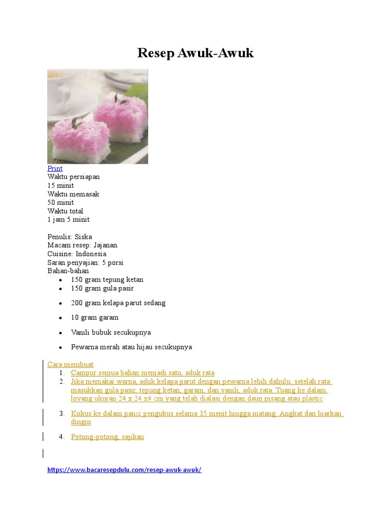 Resep Awuk-Awuk | PDF