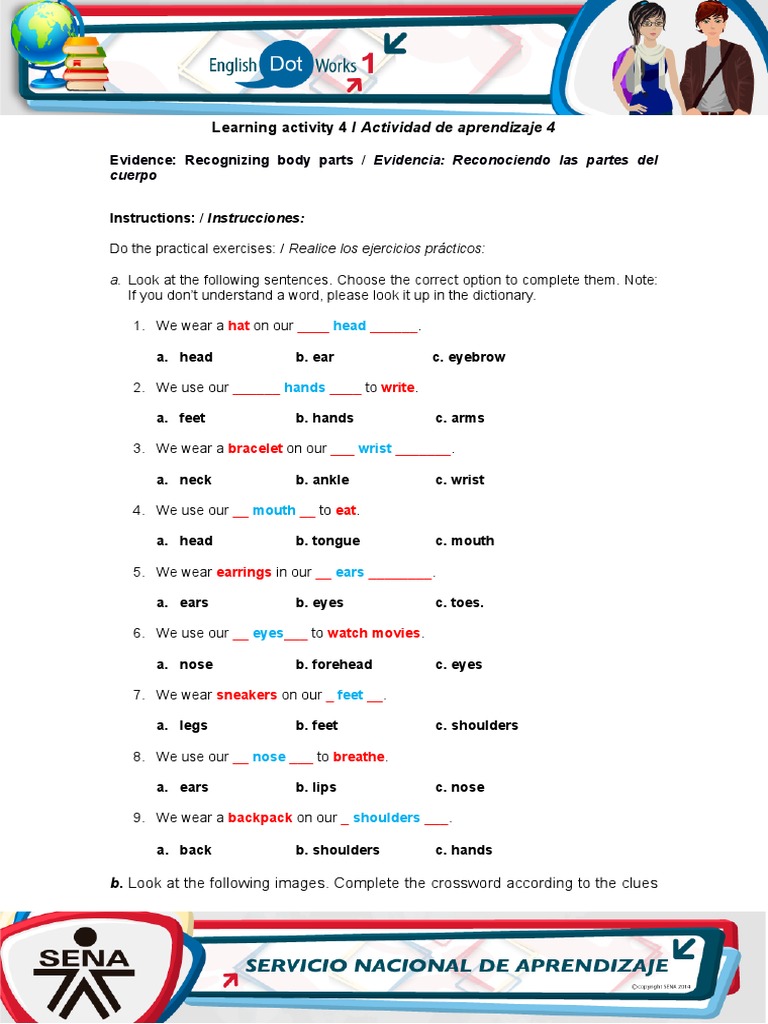 AA4-Evidence 2 Recognizing Body Parts | PDF