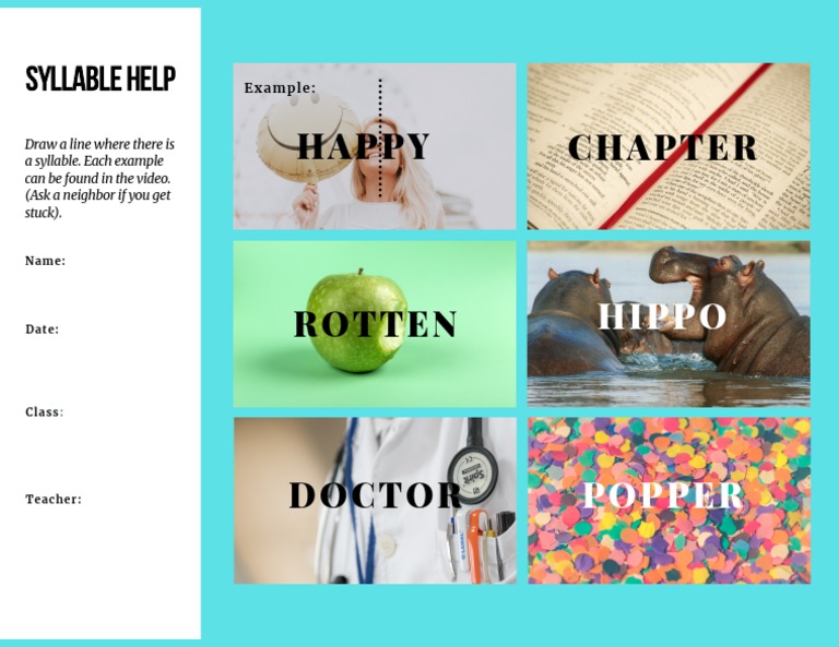 Syllable Help Graphic Organizer 1 | PDF