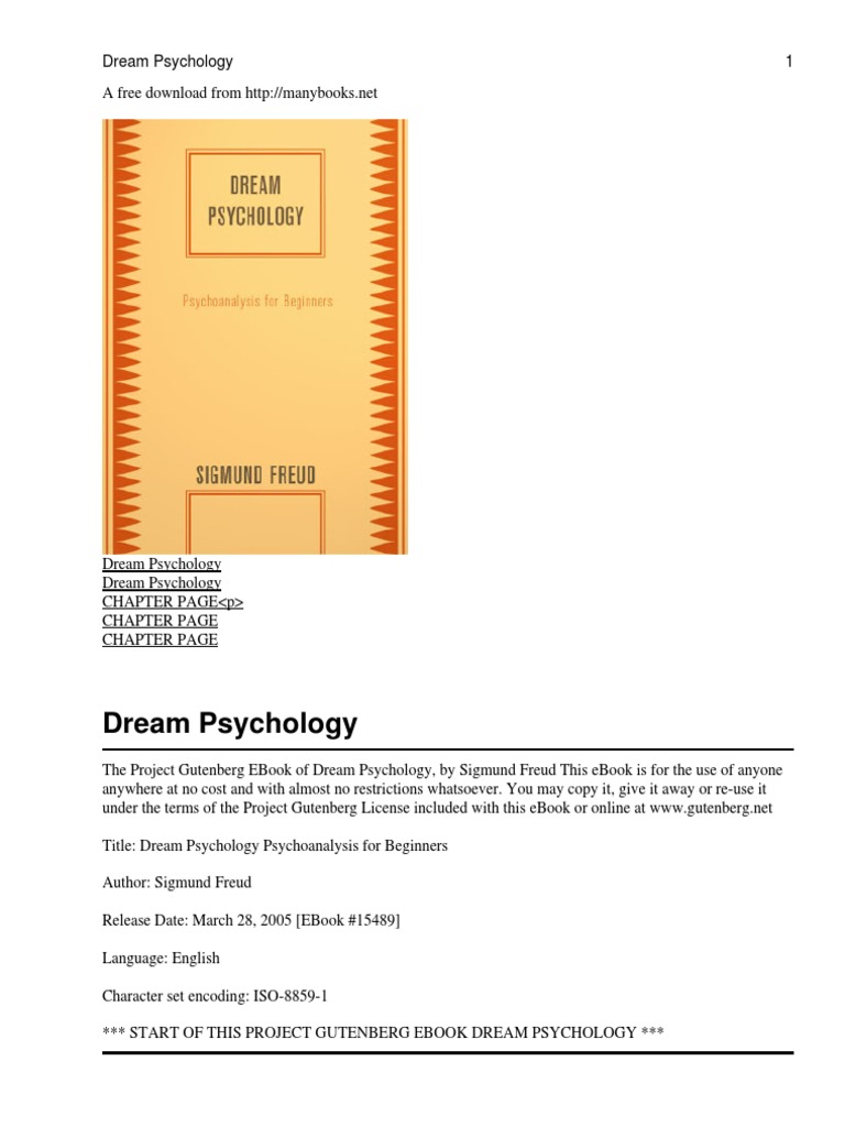 Dream Psychology | PDF