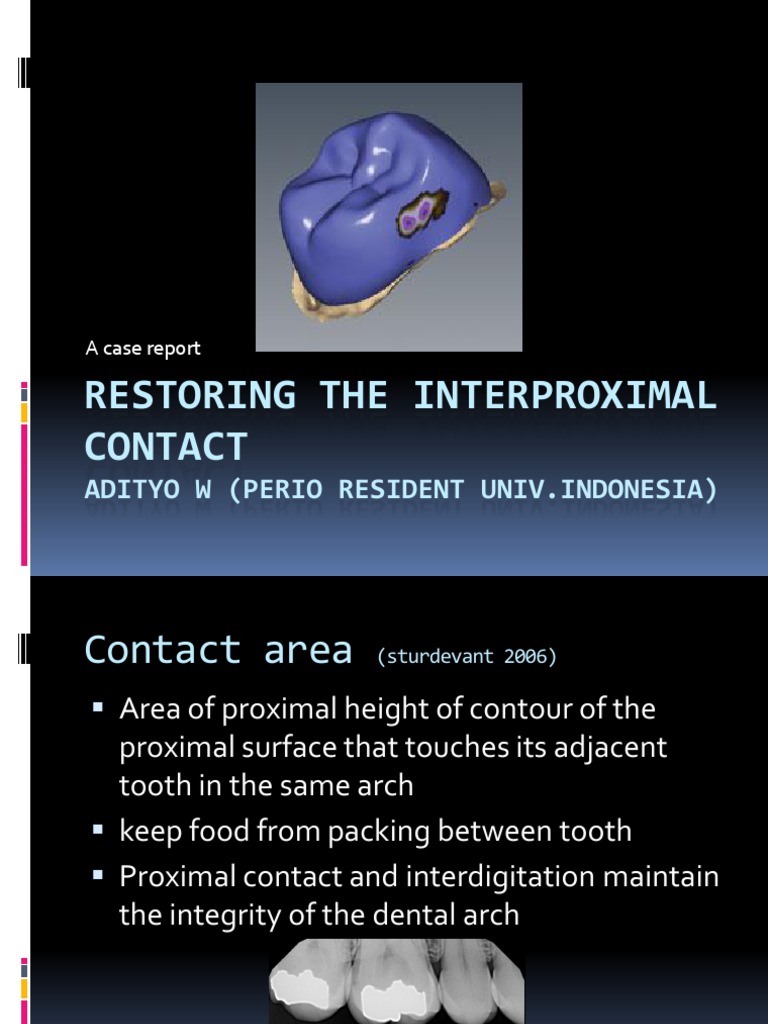 Restoring The Interproximal Complex PDF | PDF | Mouth | Medical Specialties