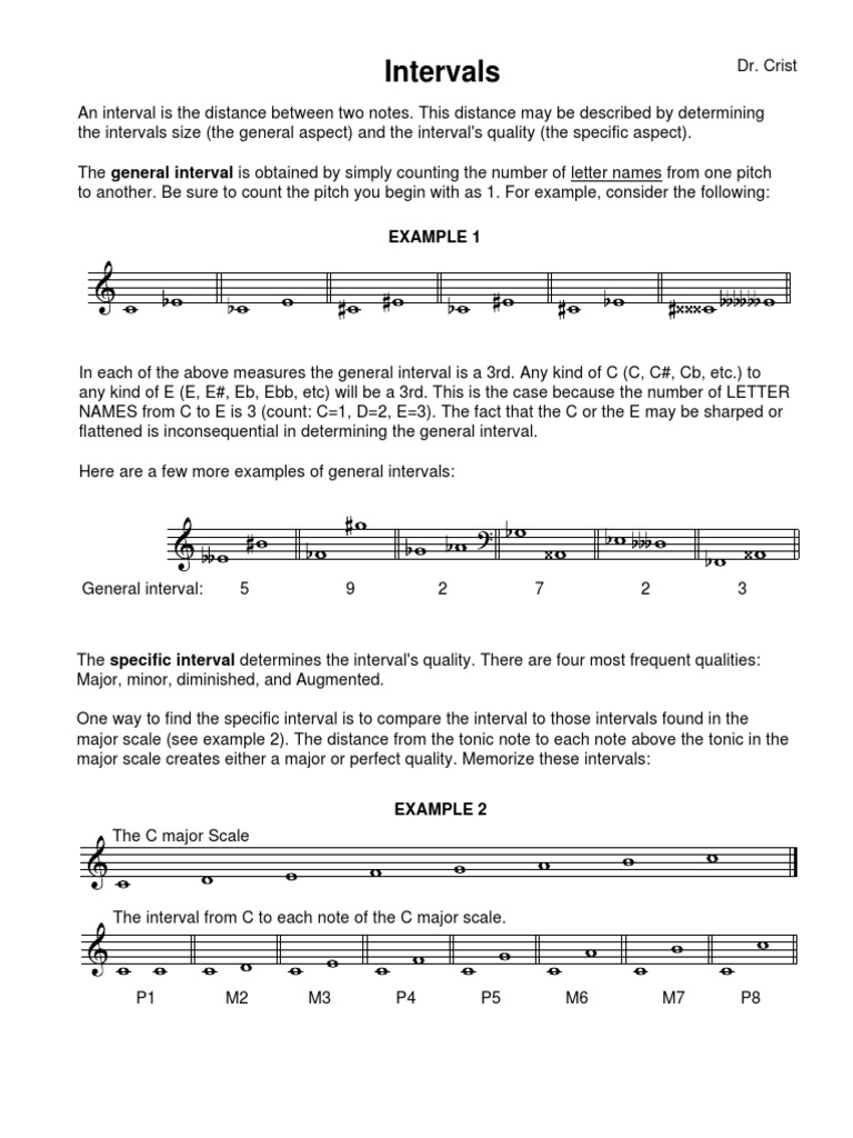 Intervals Help | PDF | Interval (Music) | Scale (Music)