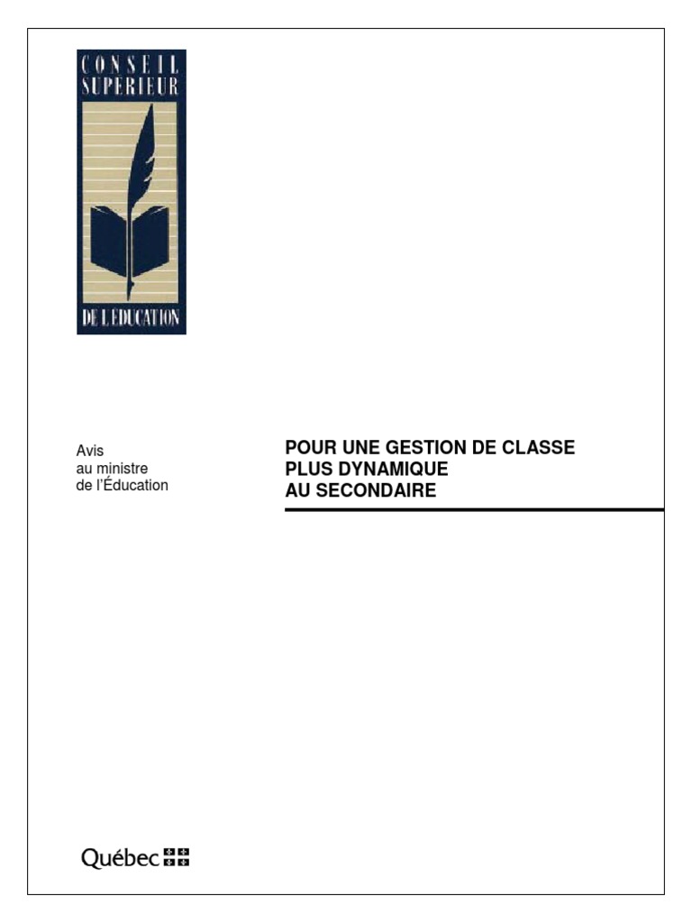 Gestion de classe dynamique au secondaire | PDF | Pédagogie | Motivation