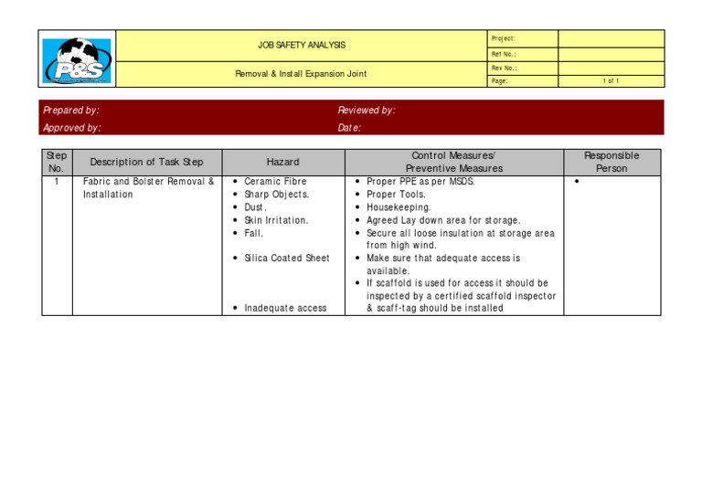 Jsa Removal and Install Expansion Joint | PDF