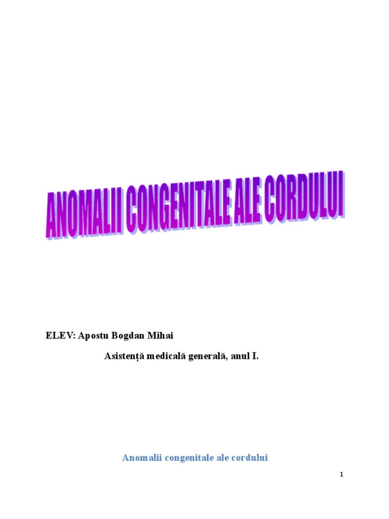 Anomalii Congenitale Ale Cordului | PDF
