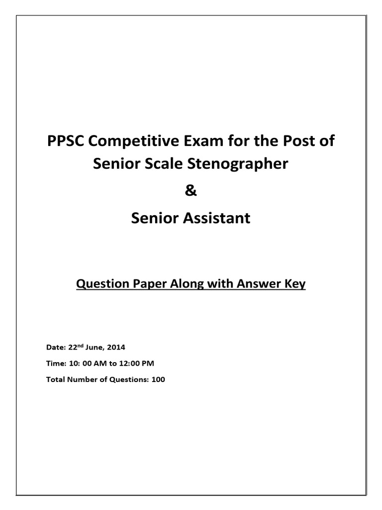 Previouspaper PPSC SR Scale Stenographer SR Assistant | PDF | Erosion ...