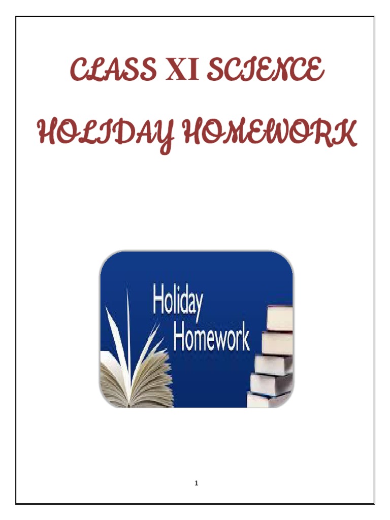 Class Xi A Science Holidays Homework PDF | PDF | Ph | Ion