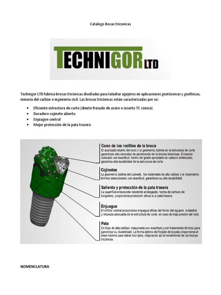 Brocas Triconicas | PDF | Acero | Revestimiento
