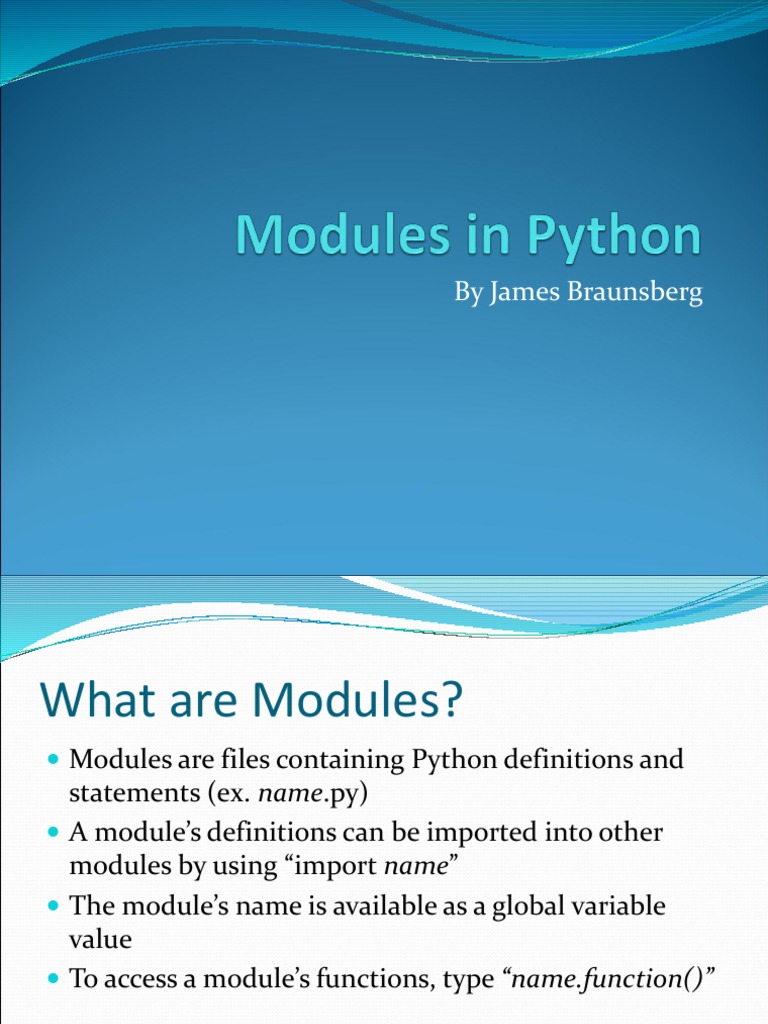JB Modules in Python | PDF | Python (Programming Language) | Subroutine