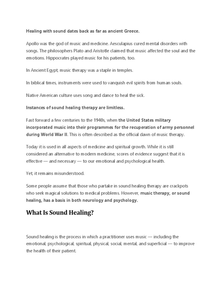 Understanding Sound Healing Therapy | PDF