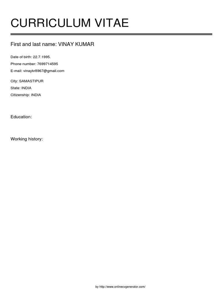 Vinay Kumar CV PDF | PDF