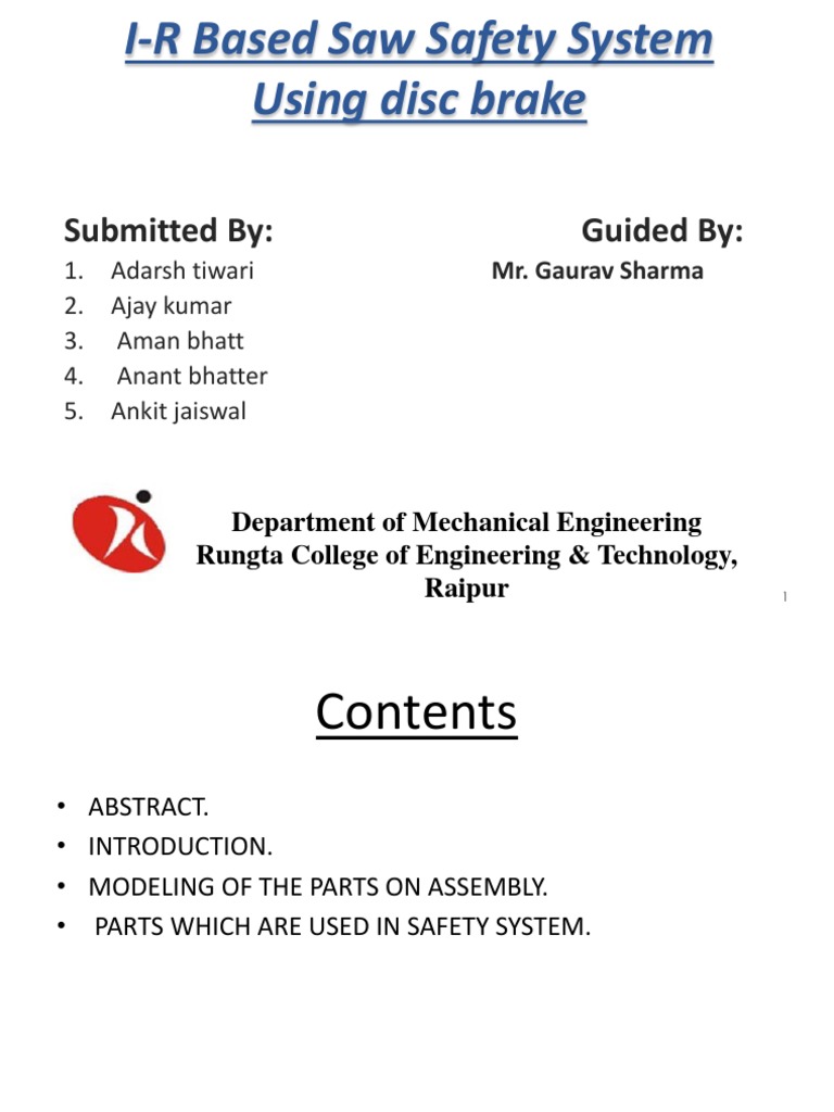 Saw System 1 | PDF | Sensor | Equipment