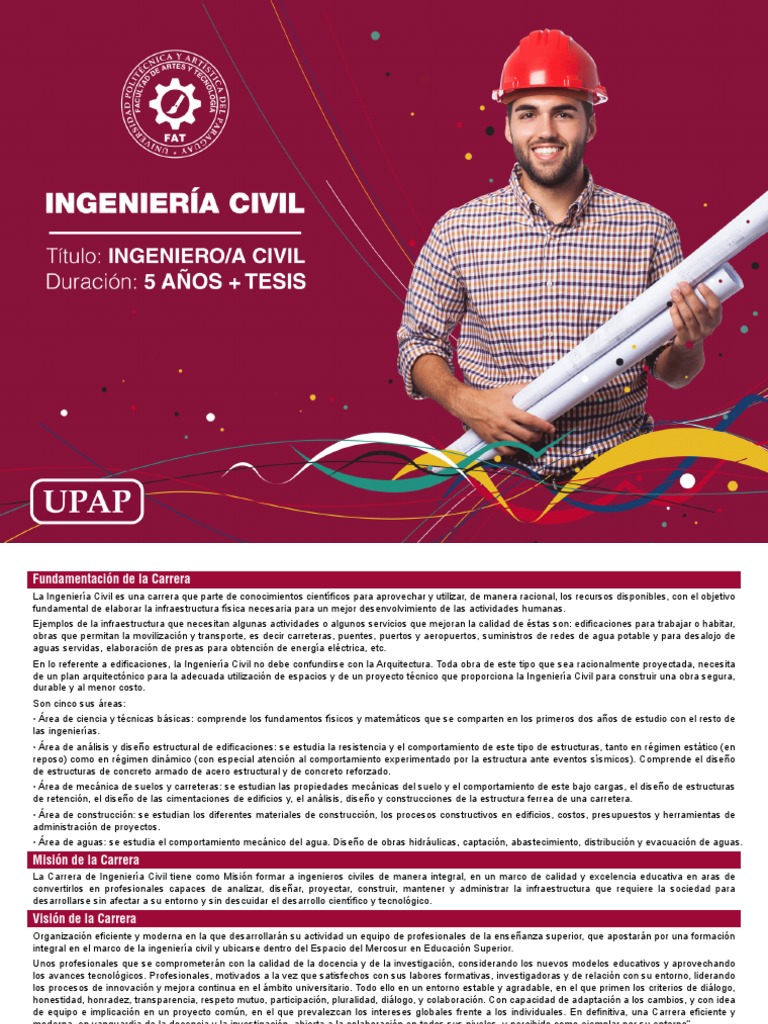 Upap Carrera de Grado Presencial Ingeniería Civil Brochure | PDF ...