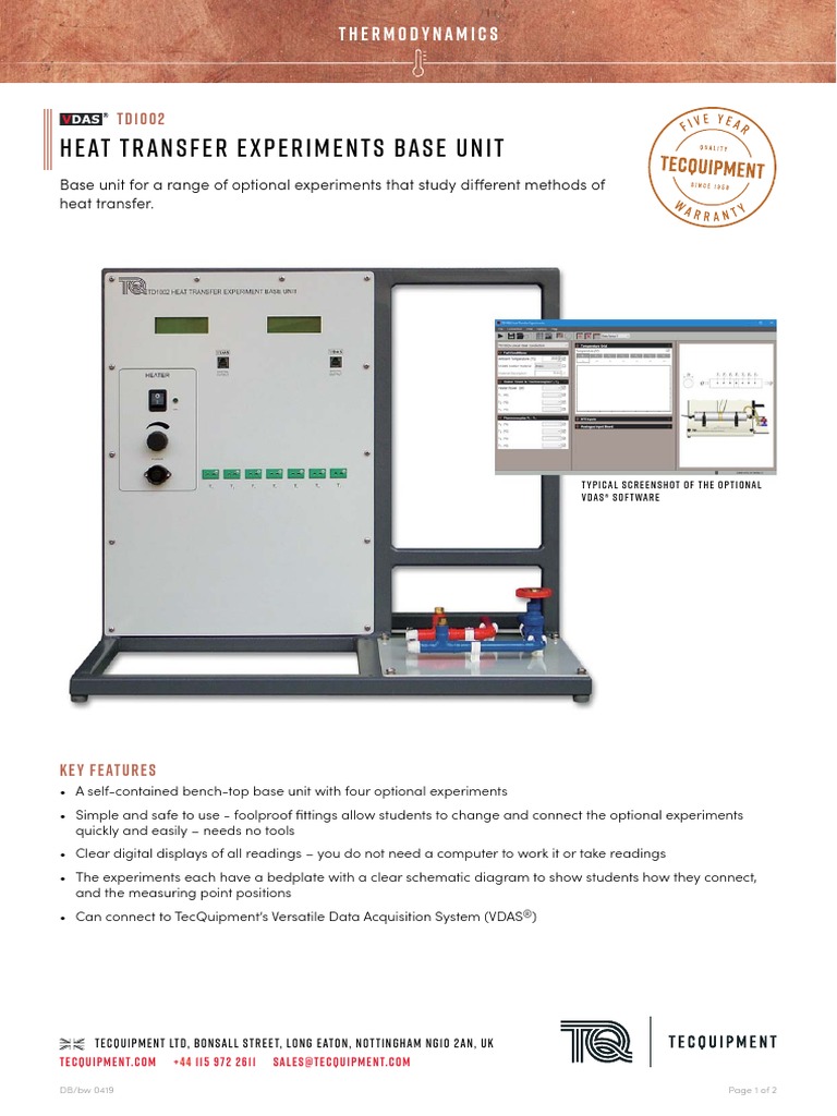 TD1002 Heat Transfer Datasheet PDF | PDF | Heat | Electrical Engineering