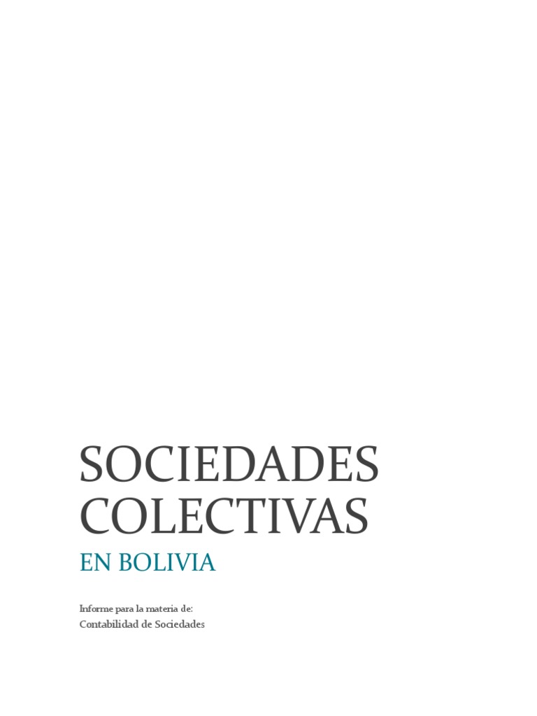 Sociedades Colectivas | PDF | Sociedad General | Sociedad