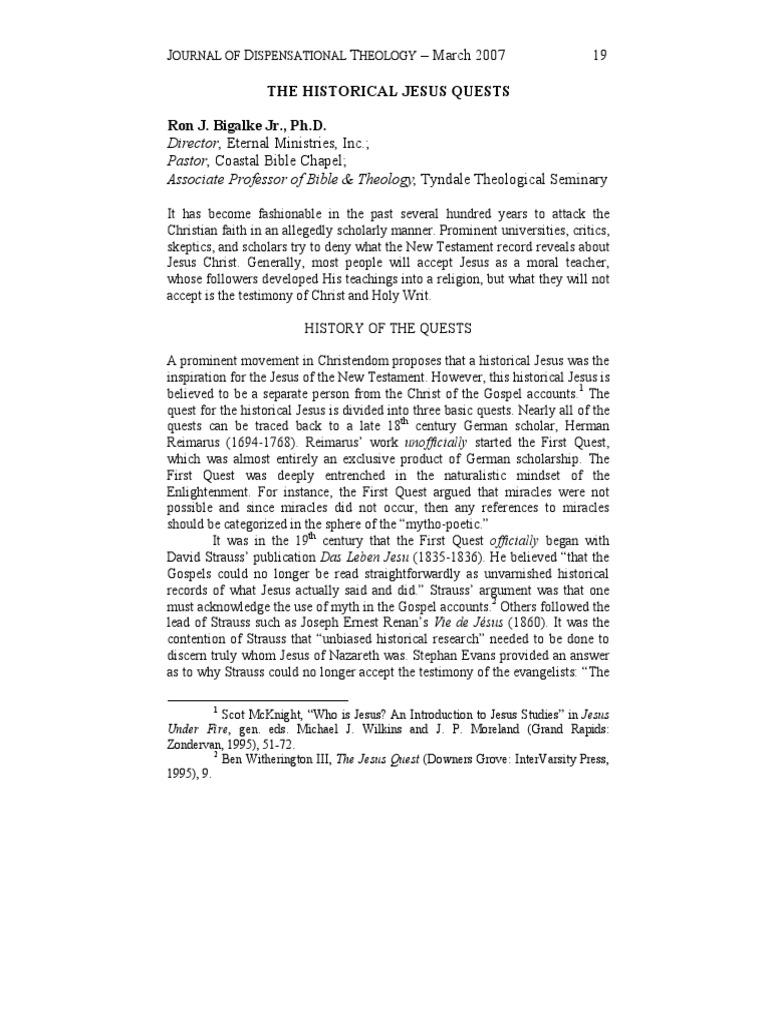 The Historical Jesus Quests PDF | PDF | Resurrection Of Jesus | Jesus