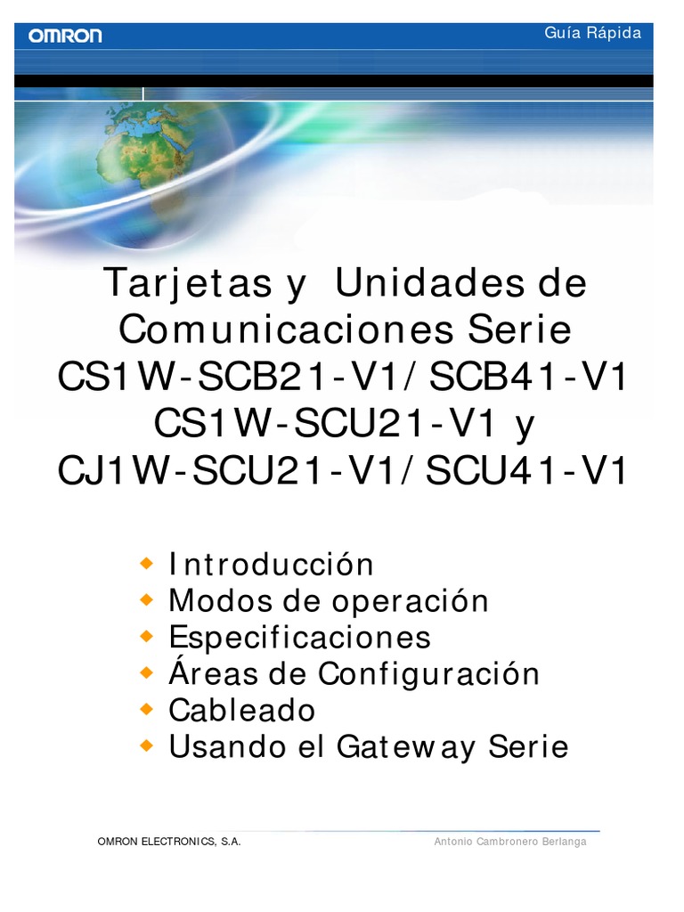 Tarjetas de Comunicacion Omron | PDF | Terminal de computadora | Unidad ...