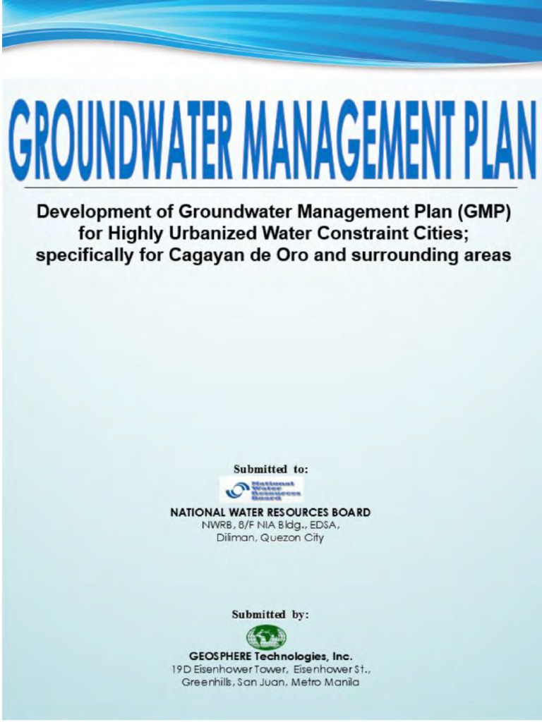 Groundwater Management Plan for CDO | PDF | Water Resources | Groundwater