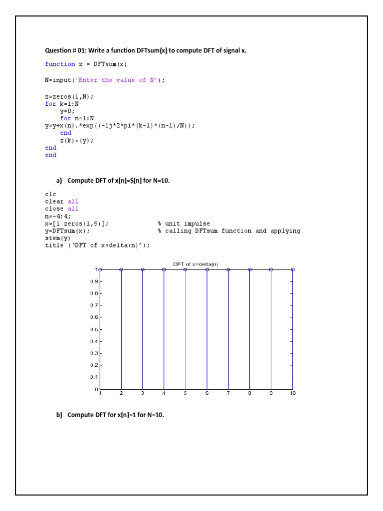 MATLAB Codes DFT | PDF | Discrete Fourier Transform | Systems Theory