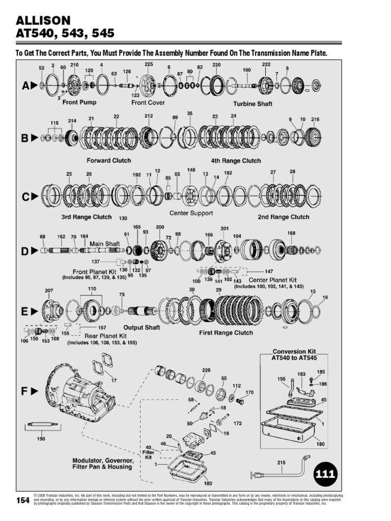 Allison AT540 | PDF | Transmission (Mechanics) | Bearing (Mechanical)