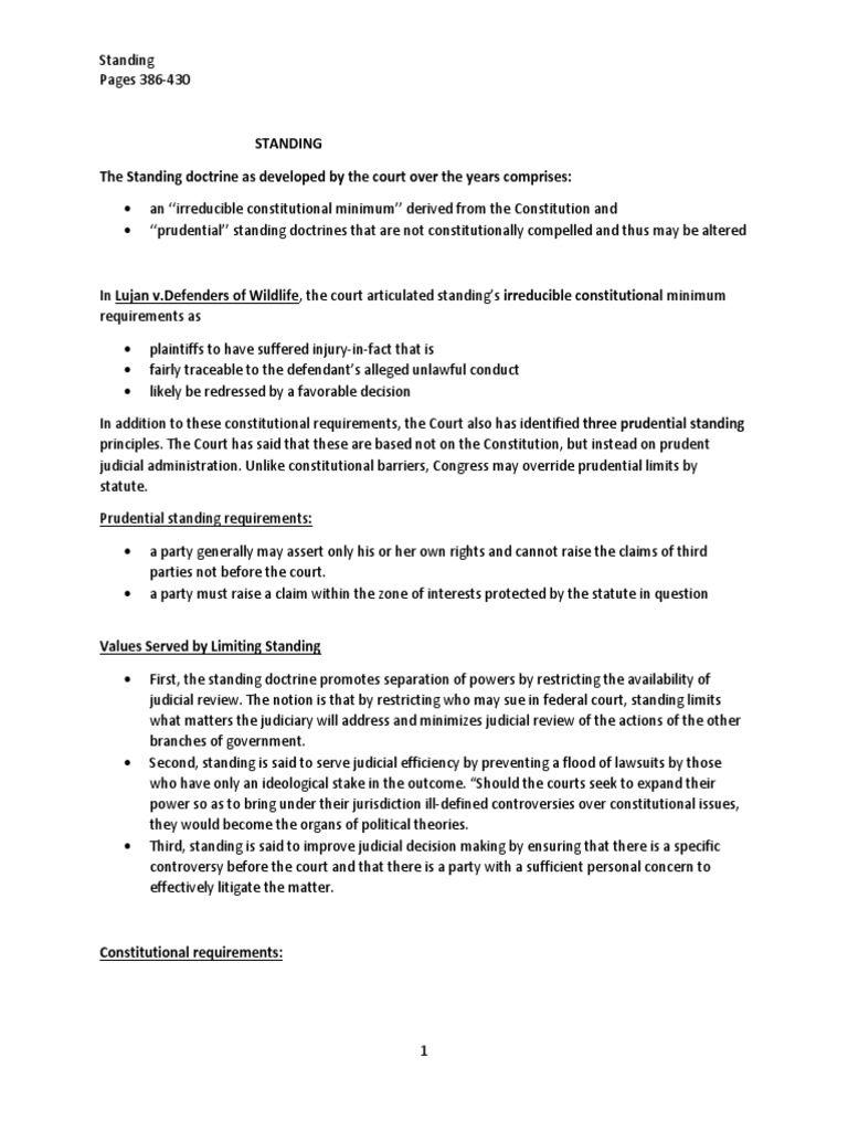 An In-Depth Examination of the Constitutional and Prudential ...