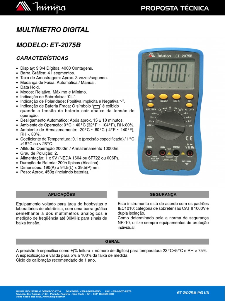 Manual Do Multímetro Minipa | PDF | Diodo | Celsius