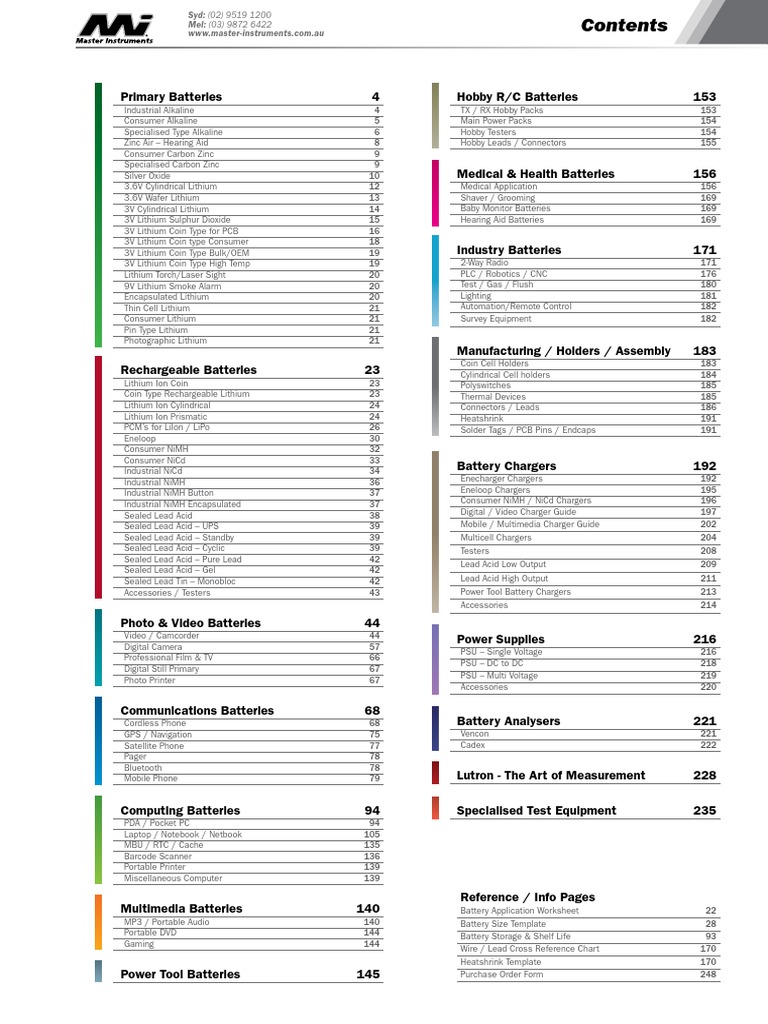 Master Instruments Battery Guide (MI2010-01-Primary - 4) | Download ...
