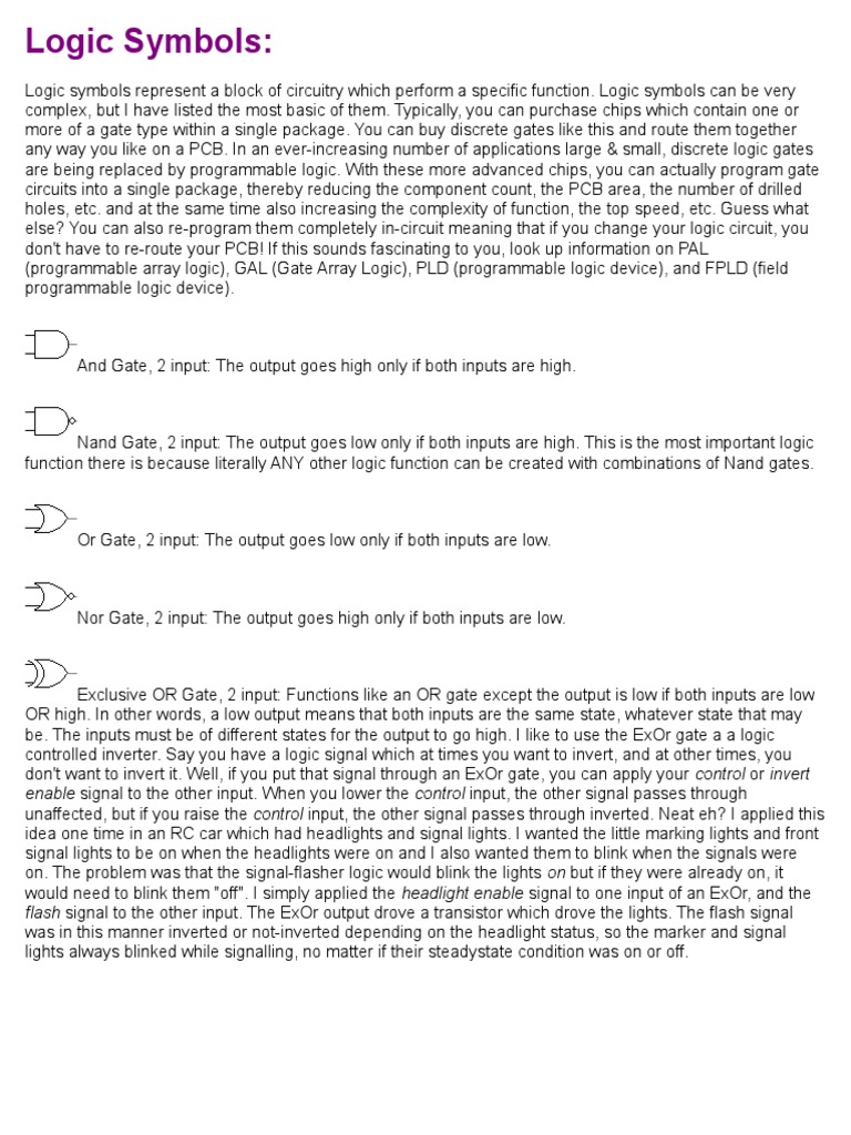 Logic Symbol | PDF | Logic Gate | Electricity
