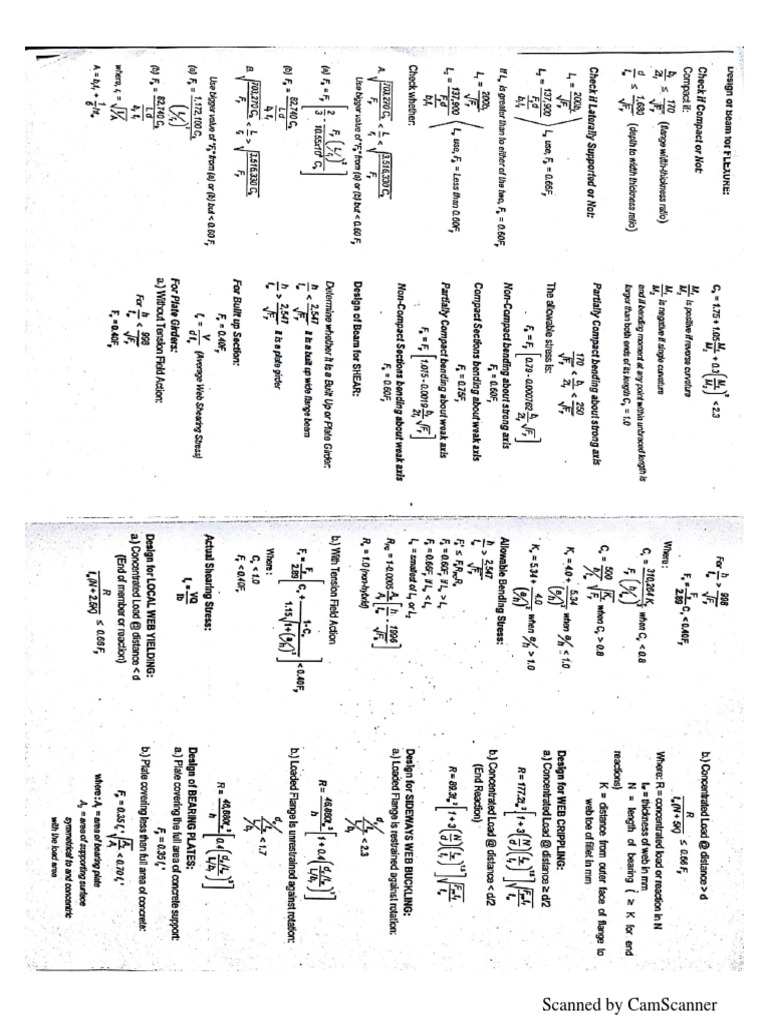 Steel Formulas and Their Applications | PDF