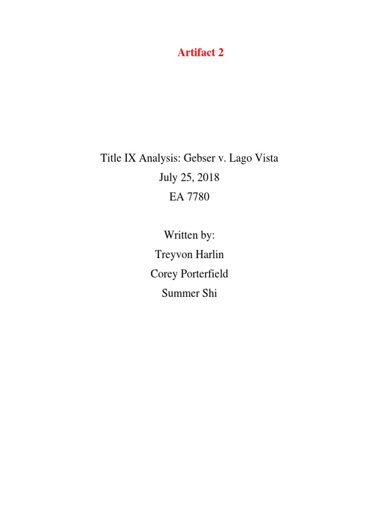 Supreme Court Paper Final | PDF | Title Ix | Sexual Harassment