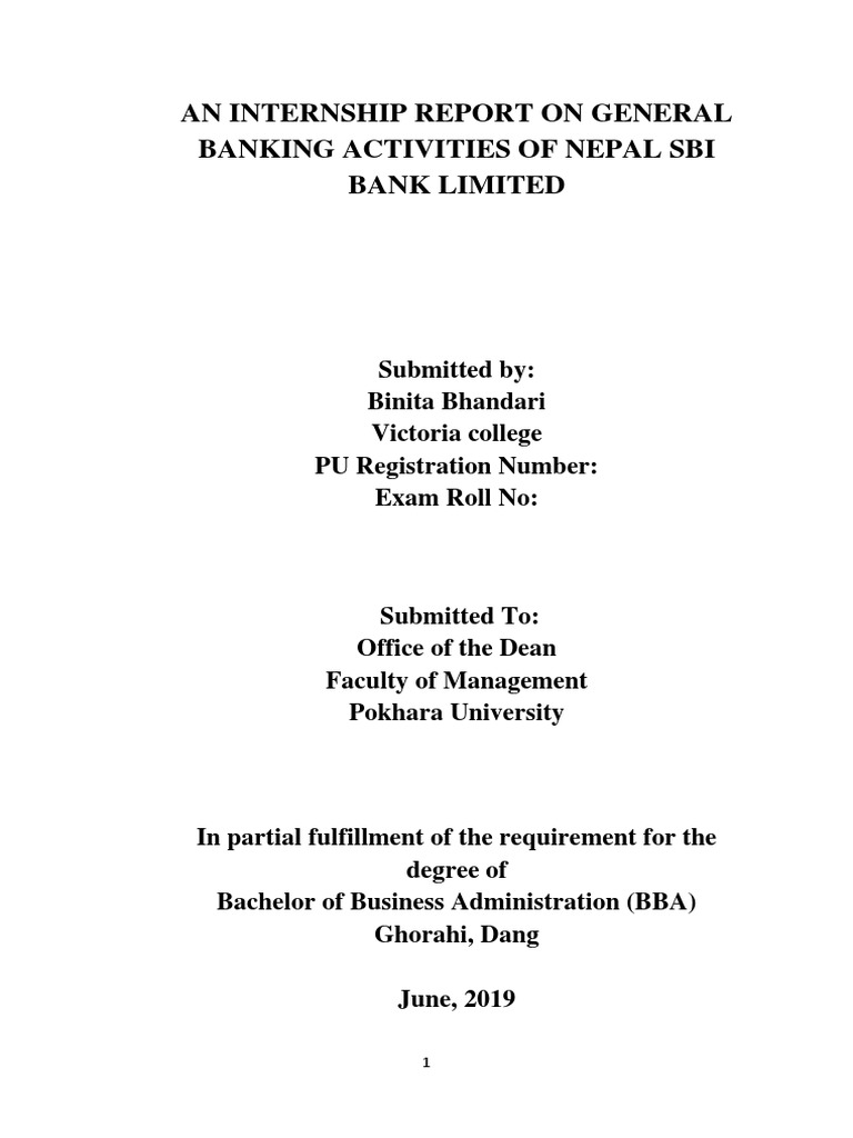 SBI Bank Internship REport | PDF | Deposit Account | Banks