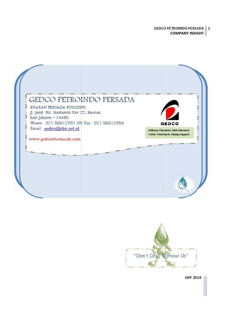 GPP Company Insight 2018 | PDF | Sodium Hydroxide | Oil Well