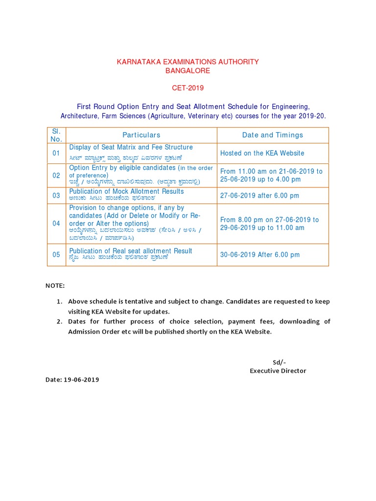 First Round Option Entry Schedule | PDF