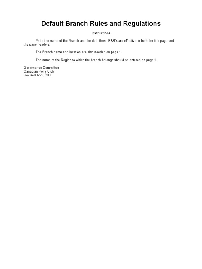 Branch Rules and Regulations - Default (2006!04!01) | PDF | Committee ...