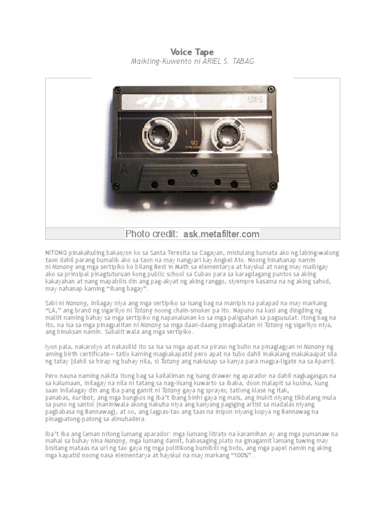 21STCLPW - Lesson 4 - Short Story, Voice Tape by Ariel S. Tabag | PDF