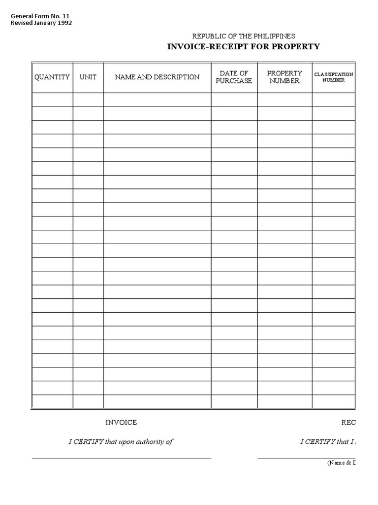 Invoice Receipt For Property (Irp) | PDF | Receipt | Services (Economics)