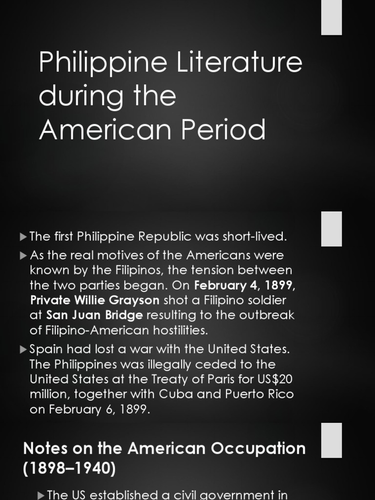 Philippine Literature During The American Period | PDF