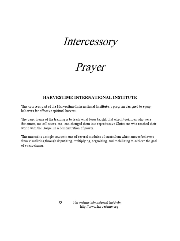 Intercessory Prayer | PDF | Intercession | Prayer