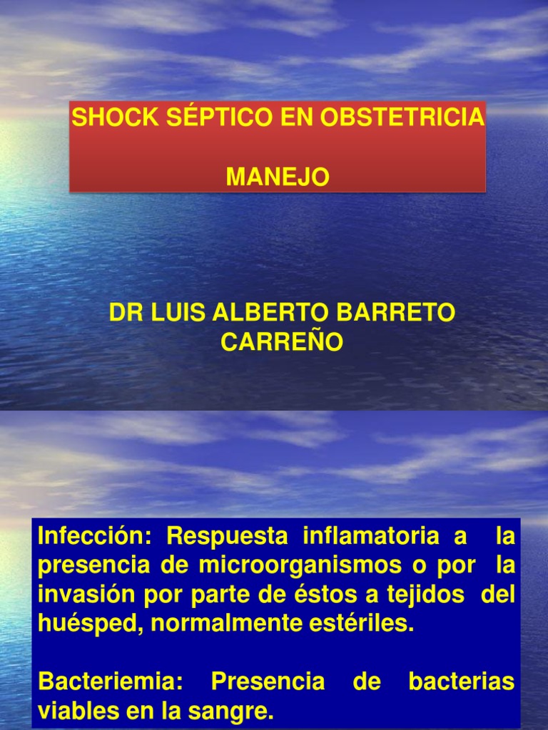 Manejo del Shock Séptico en Obstetricia | PDF | Septicemia | Inmunología