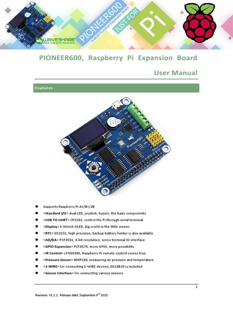 Pioneer600 User Manual | PDF | Raspberry Pi | Library (Computing)