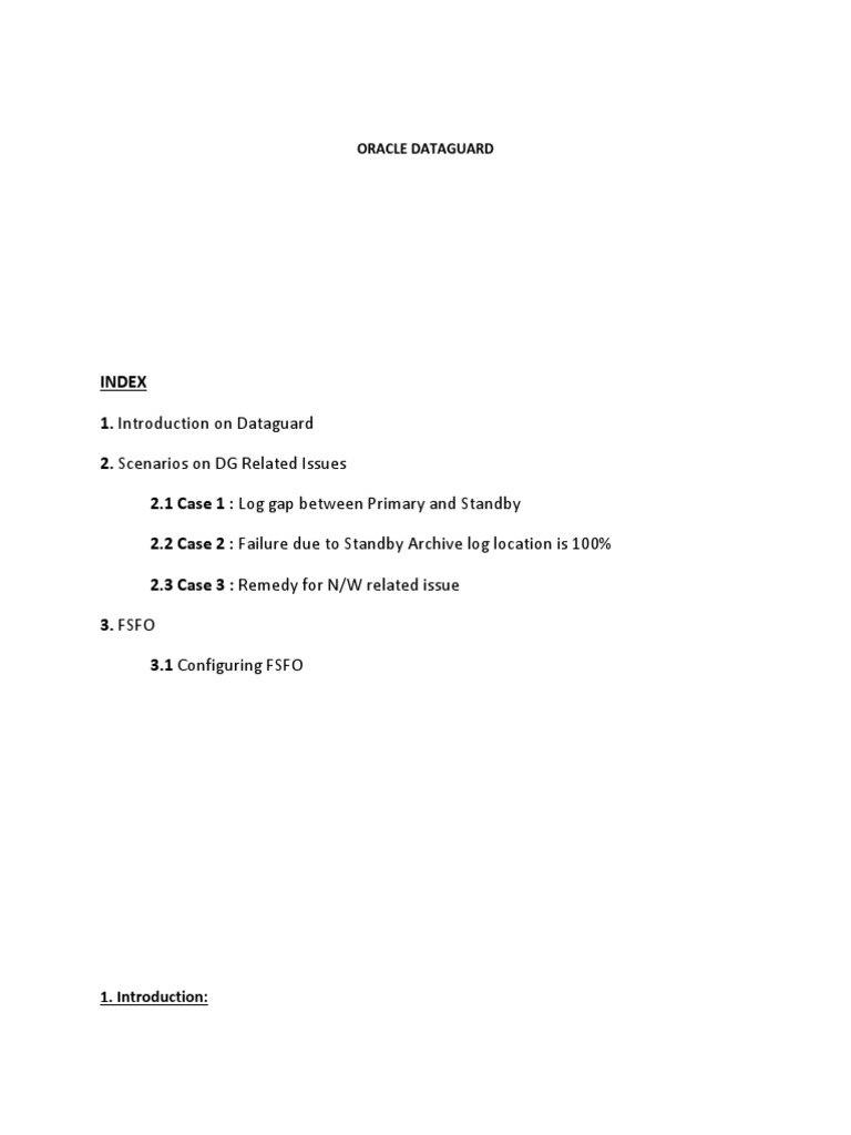 Oracle DG Issue SOP | PDF | Backup | Databases