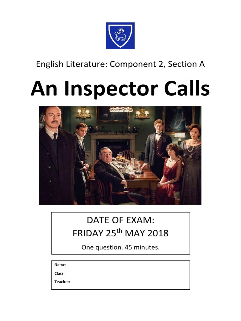 LIT An Inspector Calls Revision Booklet | PDF