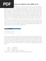 Tabel Konversi Umur Beton 3-28 Hari | PDF
