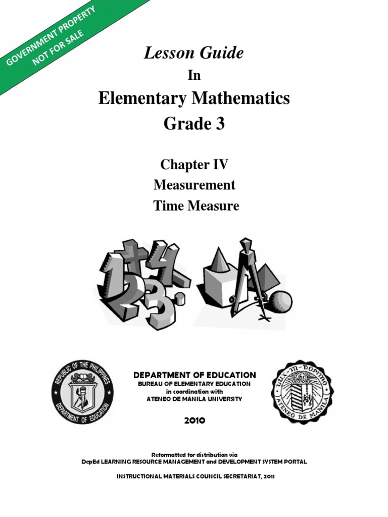 LESSON GUIDE - Gr. 3 Chapter IV - Measurement - Time Measurement v1.0 ...