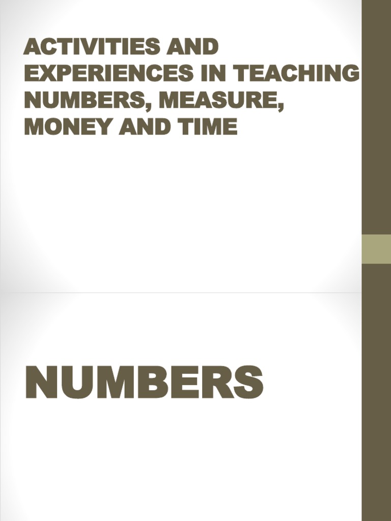 Activities and Experiences in Teaching Numbers, Measure | PDF | Toys ...