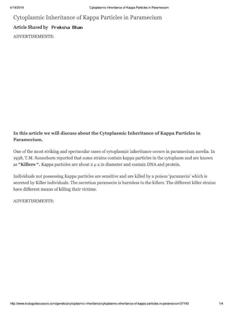 Kappa Particles | PDF