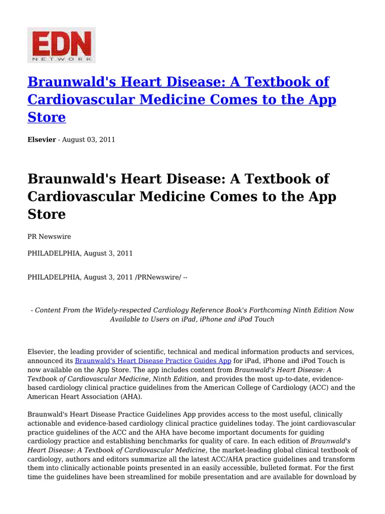 Braunwald S Heart Disease A Textbook of Cardiovascular Medicine Comes ...