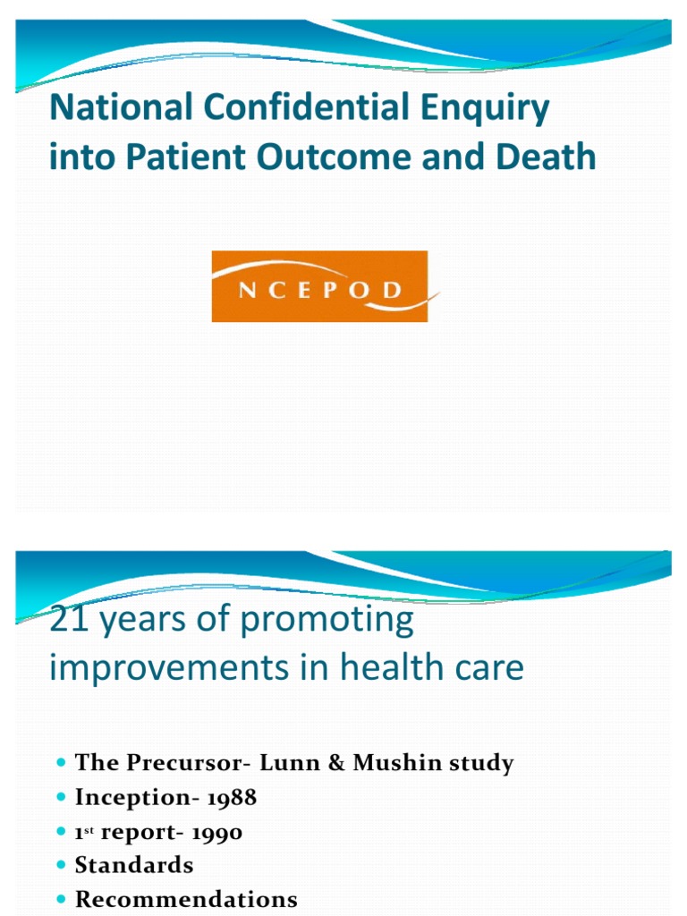 NCEPOD / CEPOD National Confidential Enquiry Into Post Operative Deaths ...
