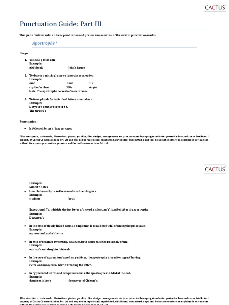 Punctuation Guide - Part III | PDF | Bracket | Punctuation
